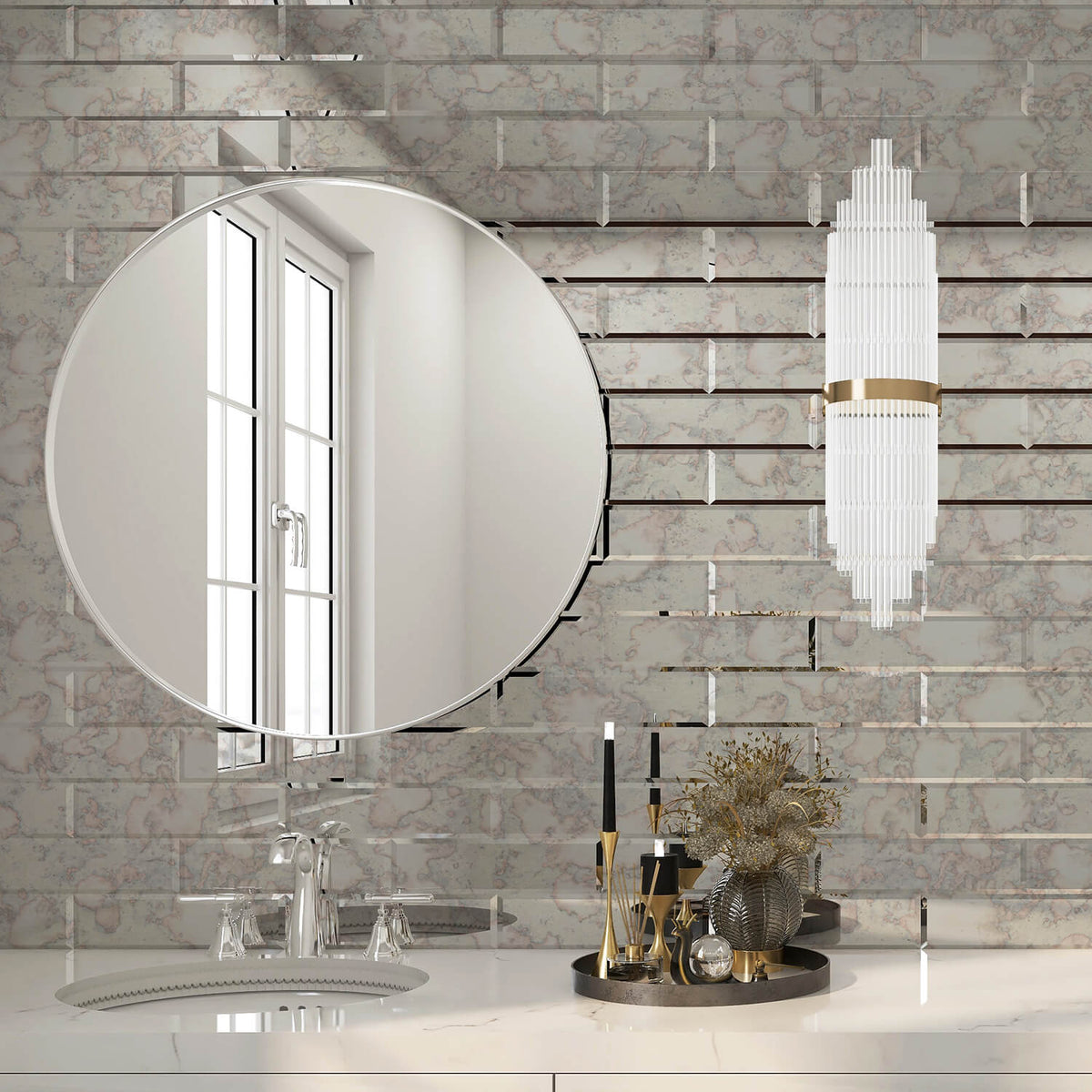 Silver And Antique Mirror Tile – LovDeco