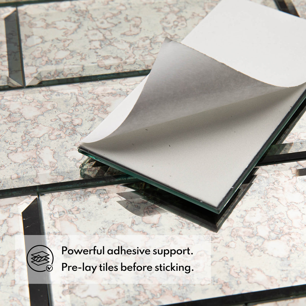 Peel and Stick Antique Beveled Mirror Tile Subway Mirror Glass Backspl ...